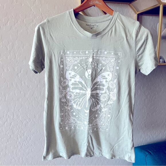 Rebellious One | Tops | Rebellious One Pastel Green Boho Butterfly ...